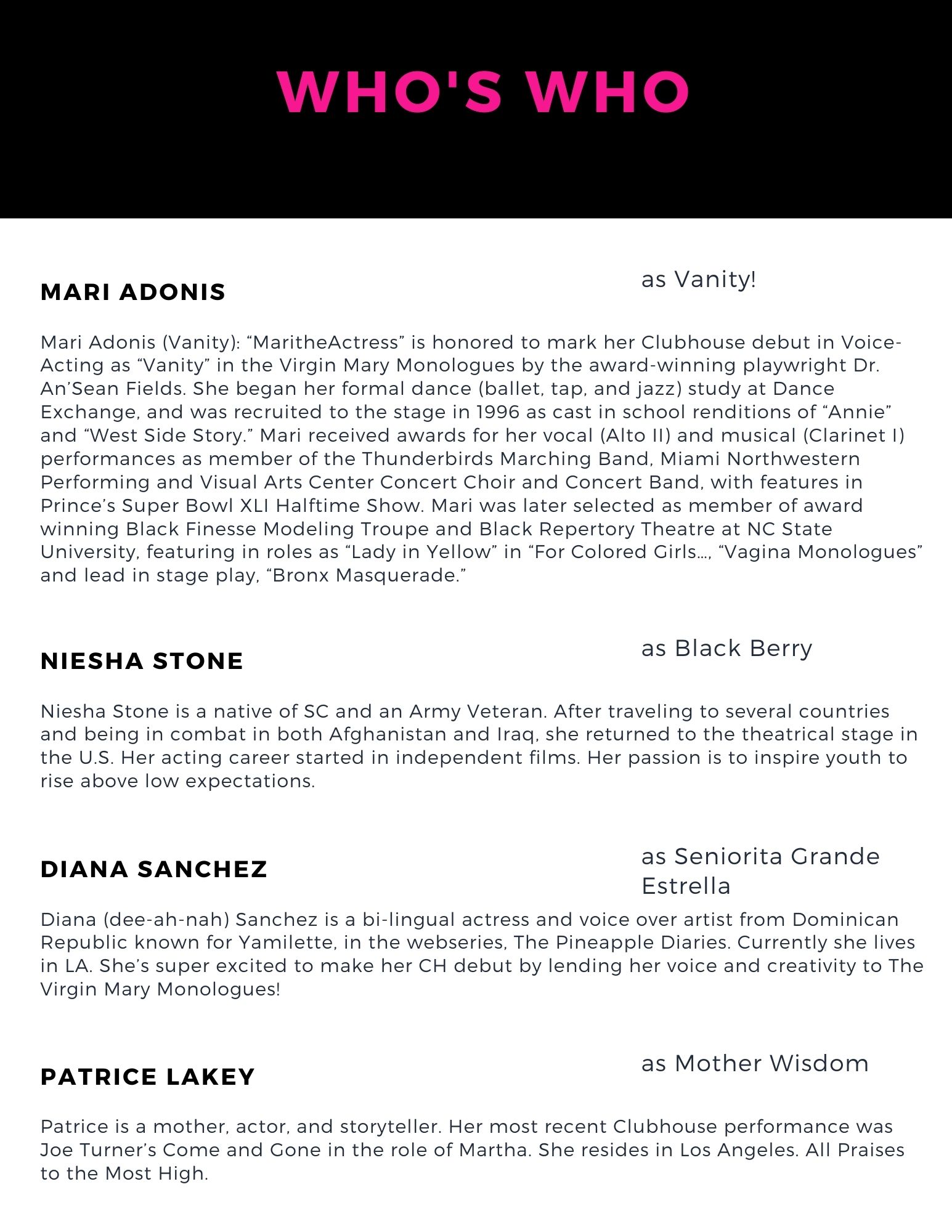 The Virgin Mary Monologues – TRADITIONAL MONOLOGUES JUST GOT BAPTIZED!